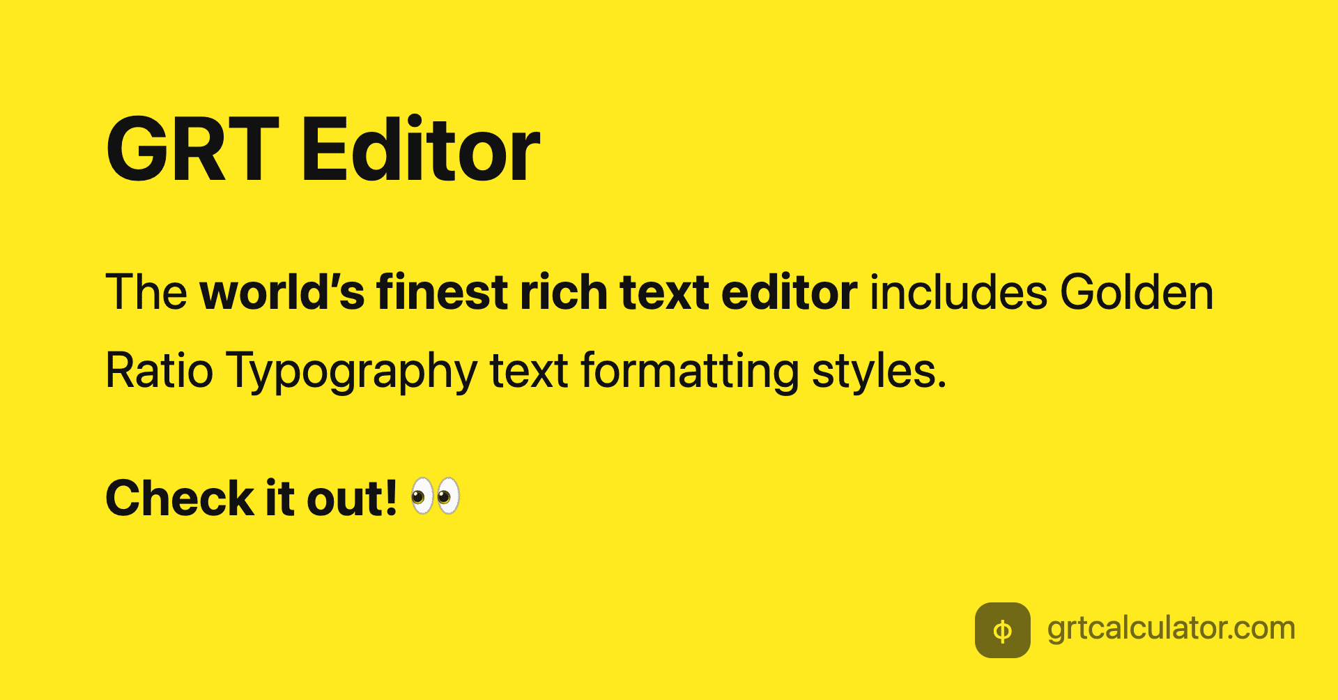 Golden Ratio Typography Editor